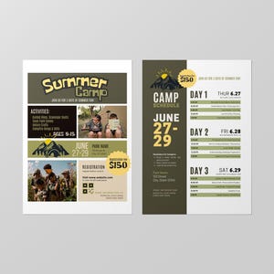Summer Camp Info Packet Template | Summer Youth Camp Schedule ...