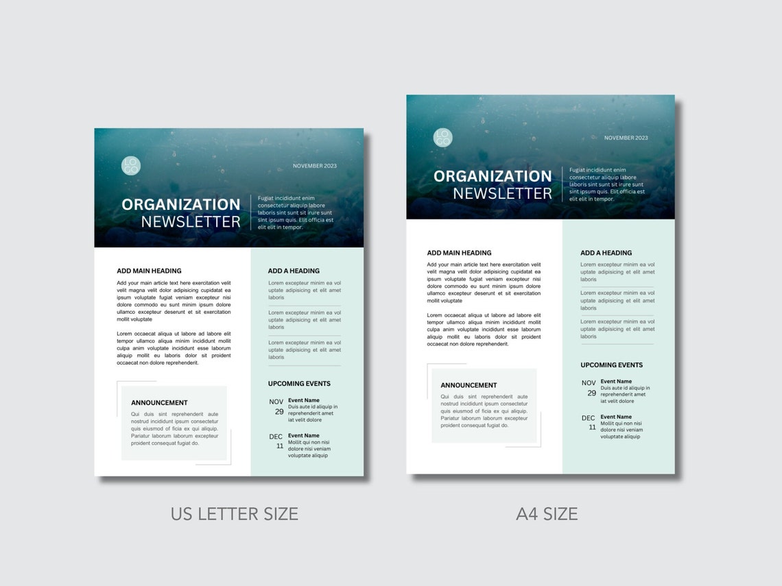 Newsletter Template | Organization Nonprofit Newsletter | Simple ...