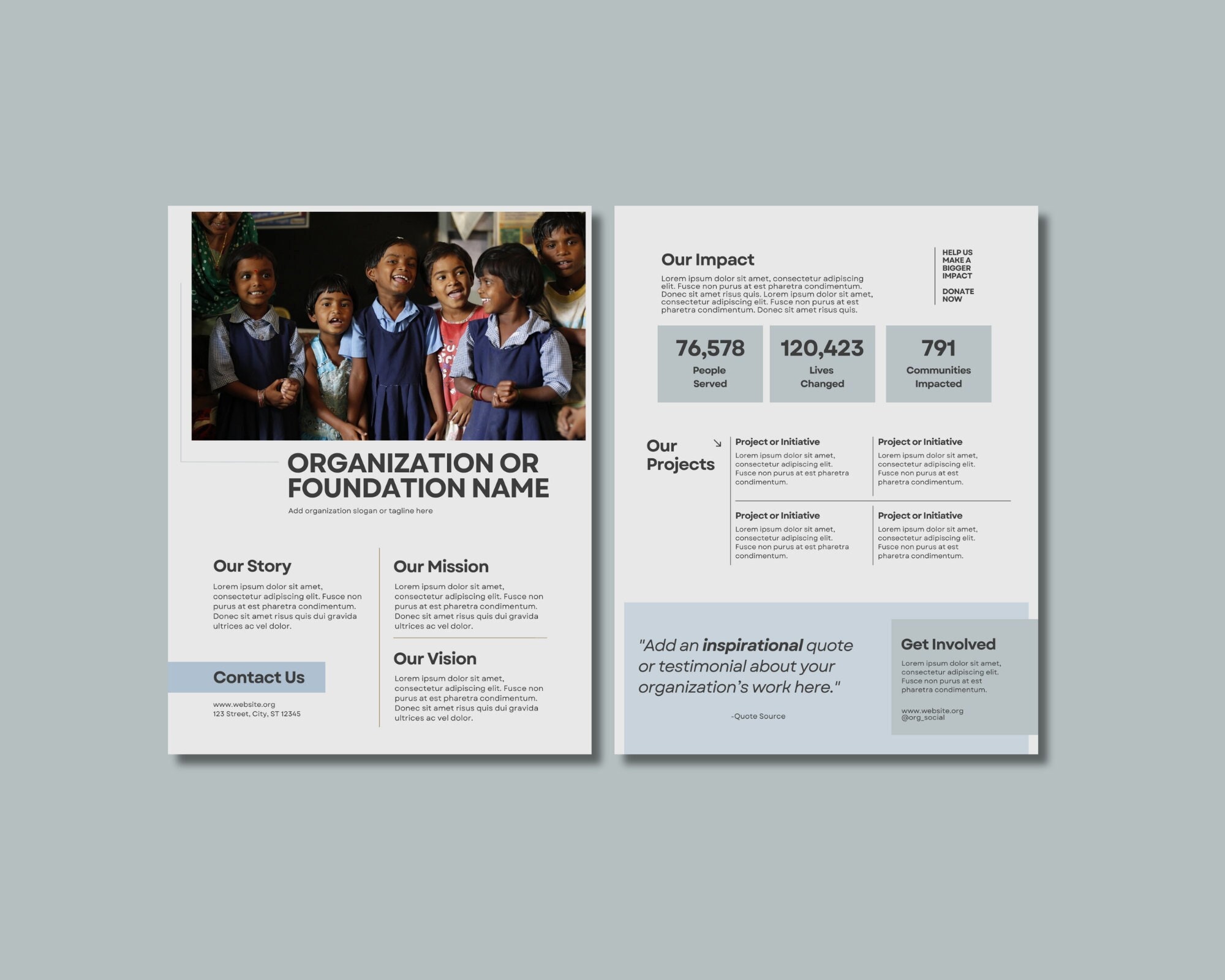 One Pager Nonprofit Organization Template Customizable Overview ...