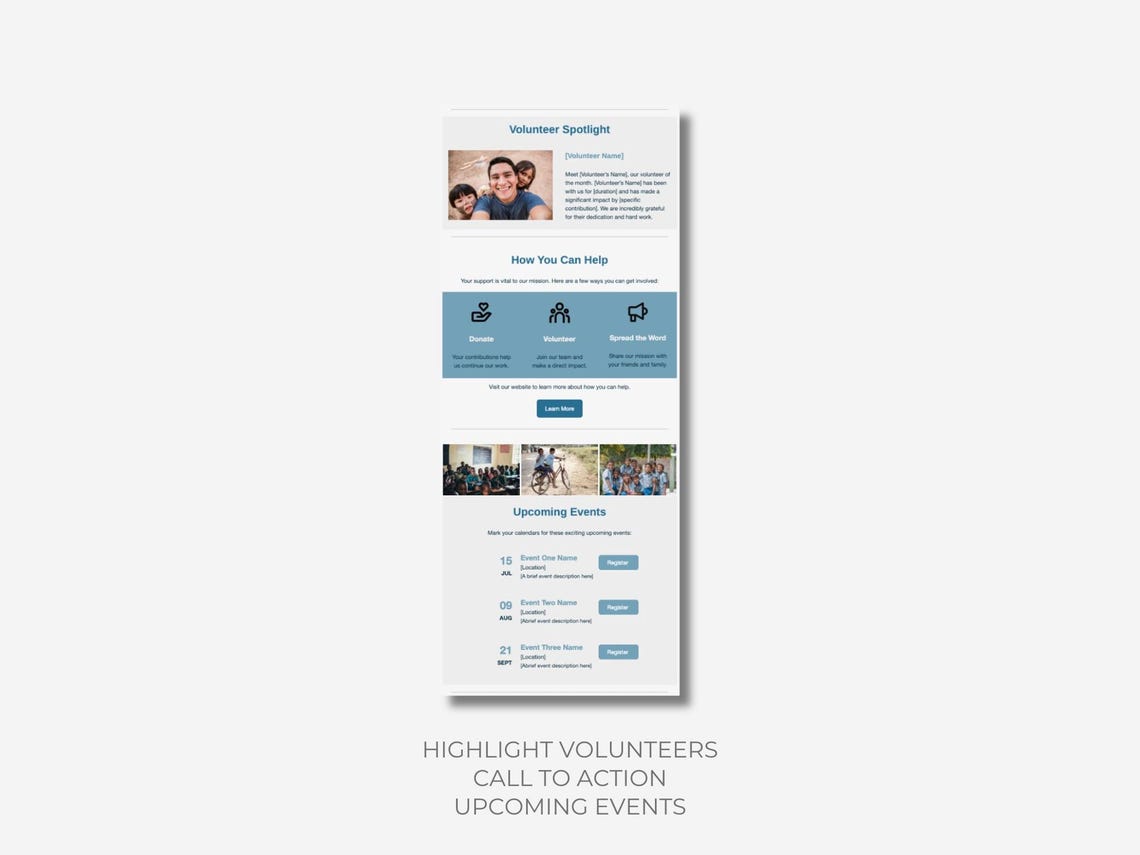 Nonprofit Monthly Newsletter Template | Email Template | Ready-made ...