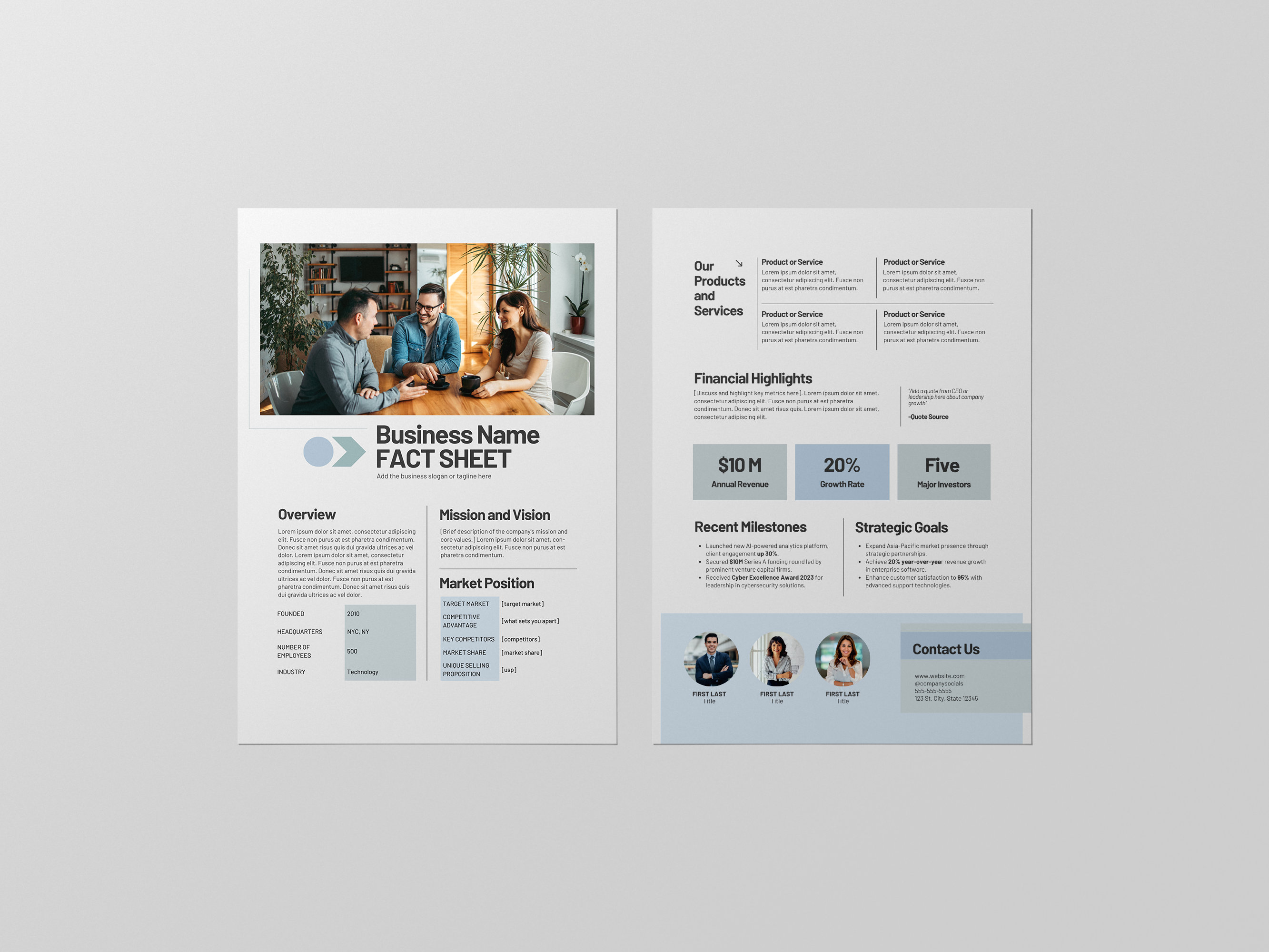 Business Fact Sheet Template | Business Overview | Customizable Canva ...