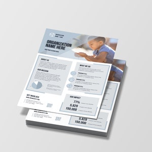 Nonprofit One Pager | Editable Organization Overview | Charity ...