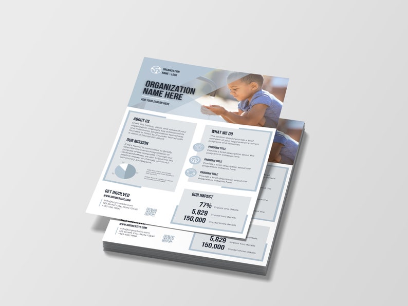 Nonprofit One Pager | Editable Organization Overview | Charity ...