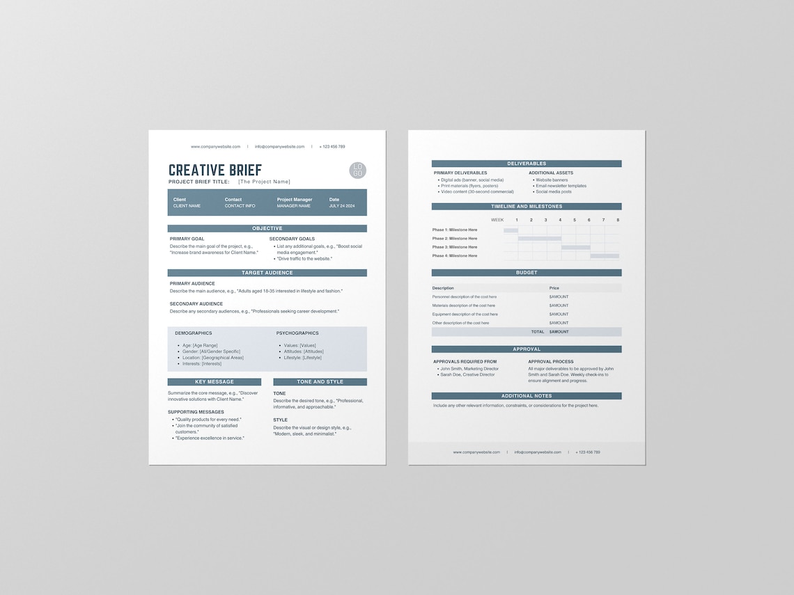 Creative Brief | Project Brief Template | Customizable Canva Template ...