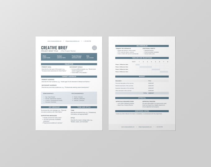 Design Brief & Scope of Work Templates BUNDLE, Design Brief Template ...