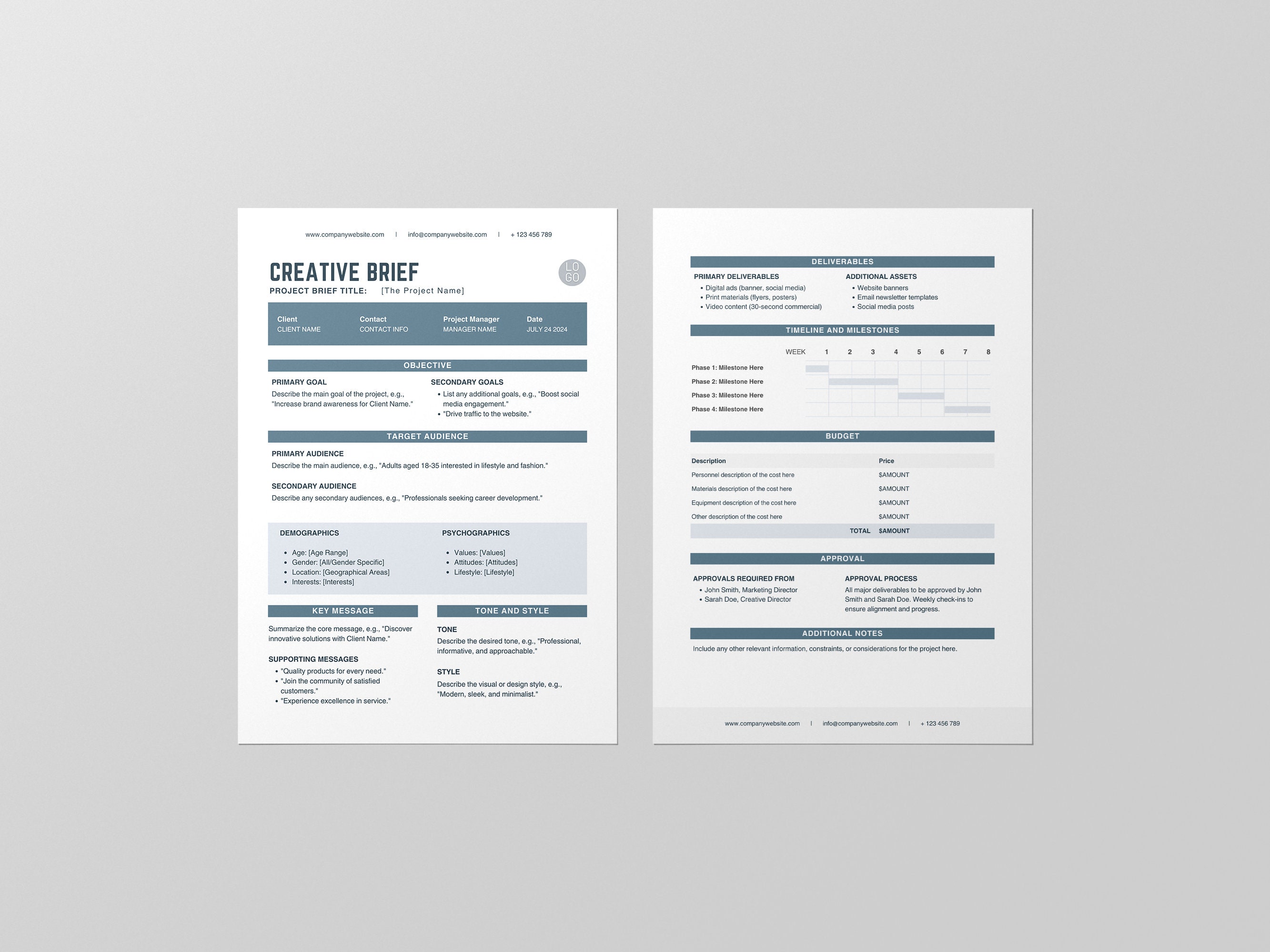 Creative Brief | Project Brief Template | Customizable Canva Template ...