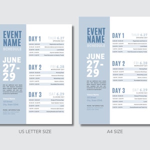 Event Schedule Template | Event Timeline | Event Program Schedule ...