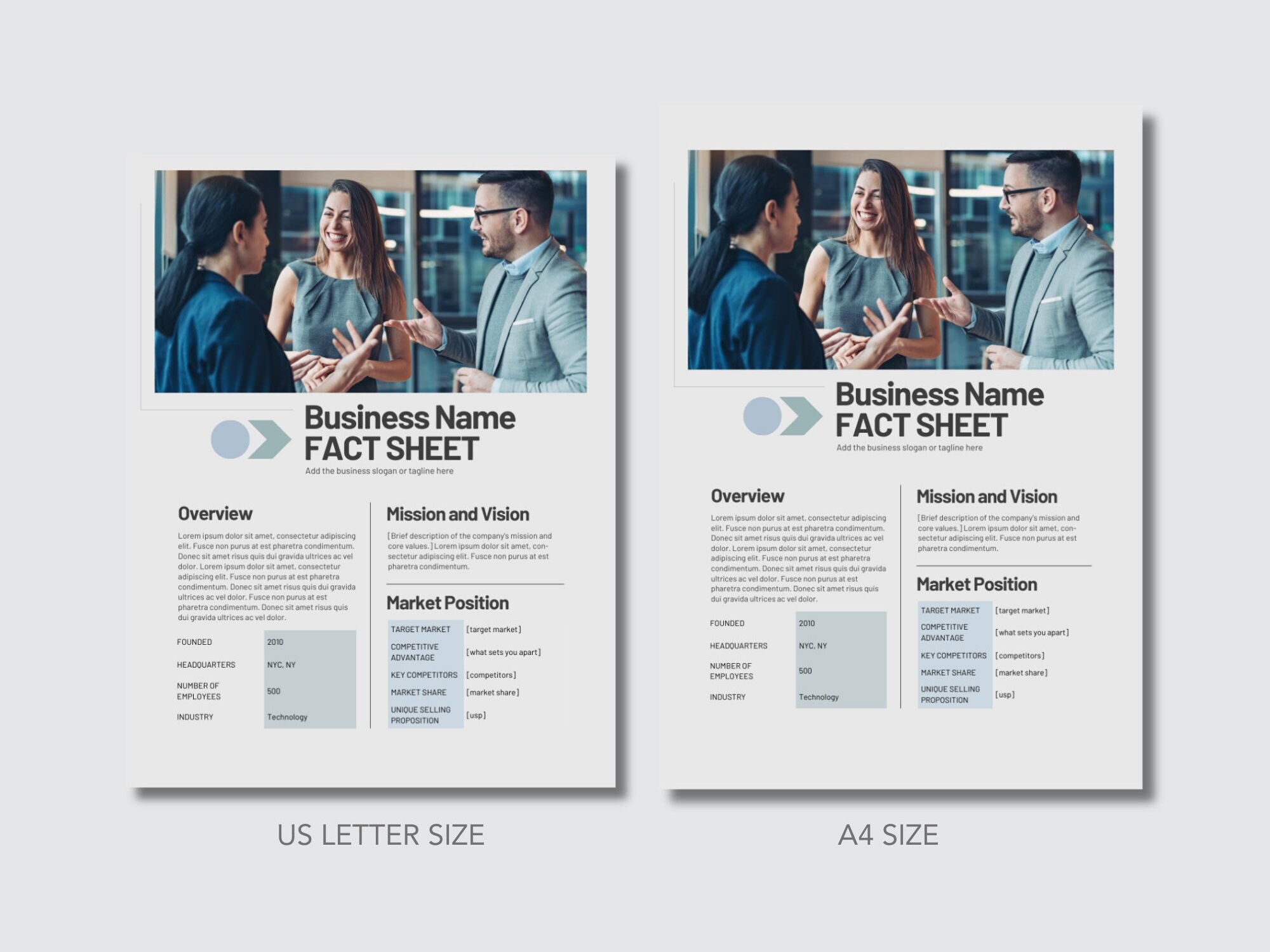 Business Fact Sheet Template | Business Overview | Customizable Canva ...