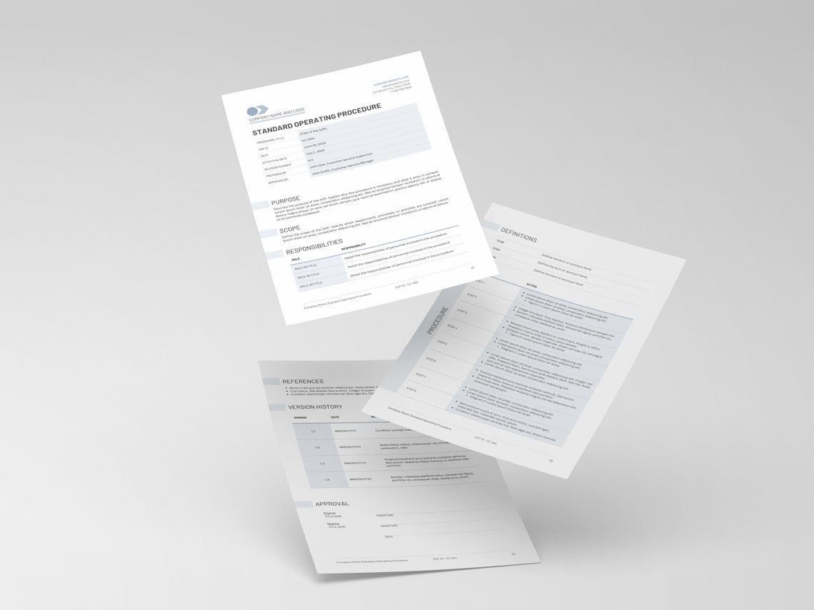 Standard Operating Procedure Template | SOP Template | Customizable ...