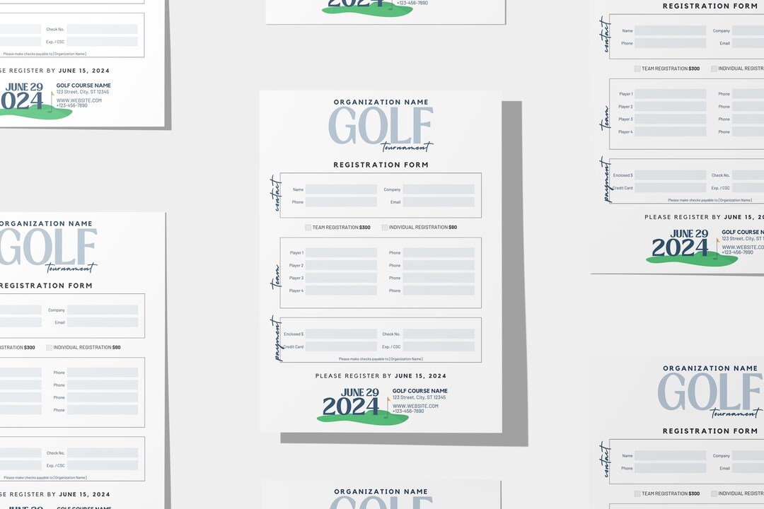 Golf Tournament Registration Form Template | Golf Tournament Players ...
