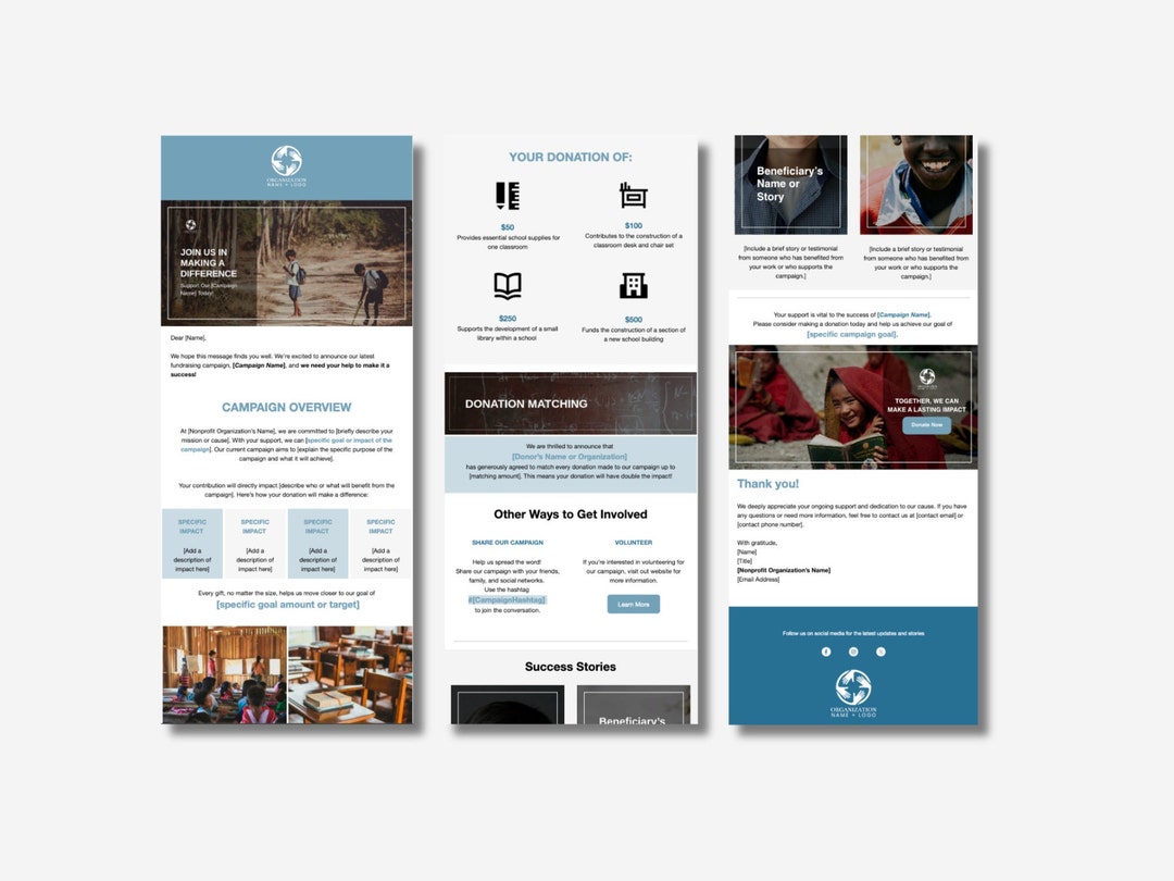 Nonprofit Fundraising Campaign Email Template| Email Template | Ready ...
