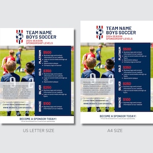 Sports Team Sponsorship Package Template | Customizable Editable Two ...
