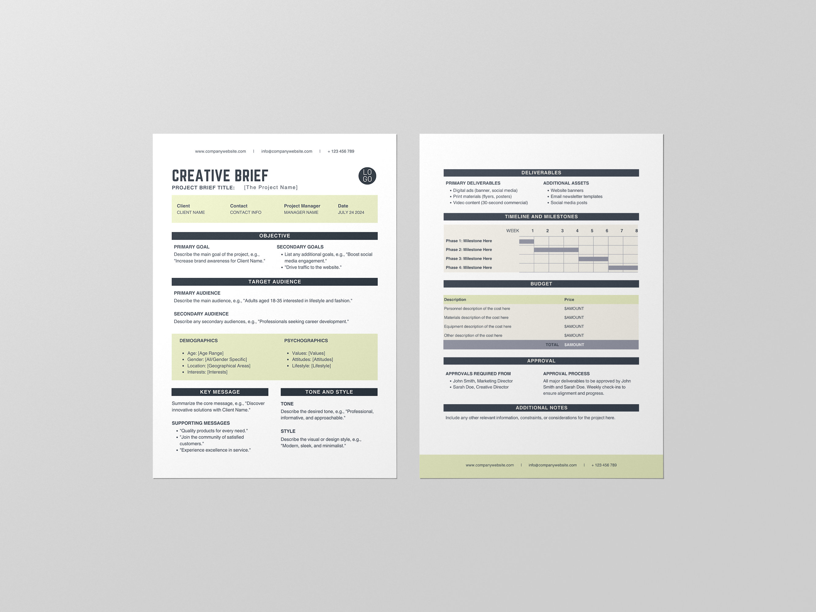 Creative Brief | Project Brief Template | Customizable Canva Template ...