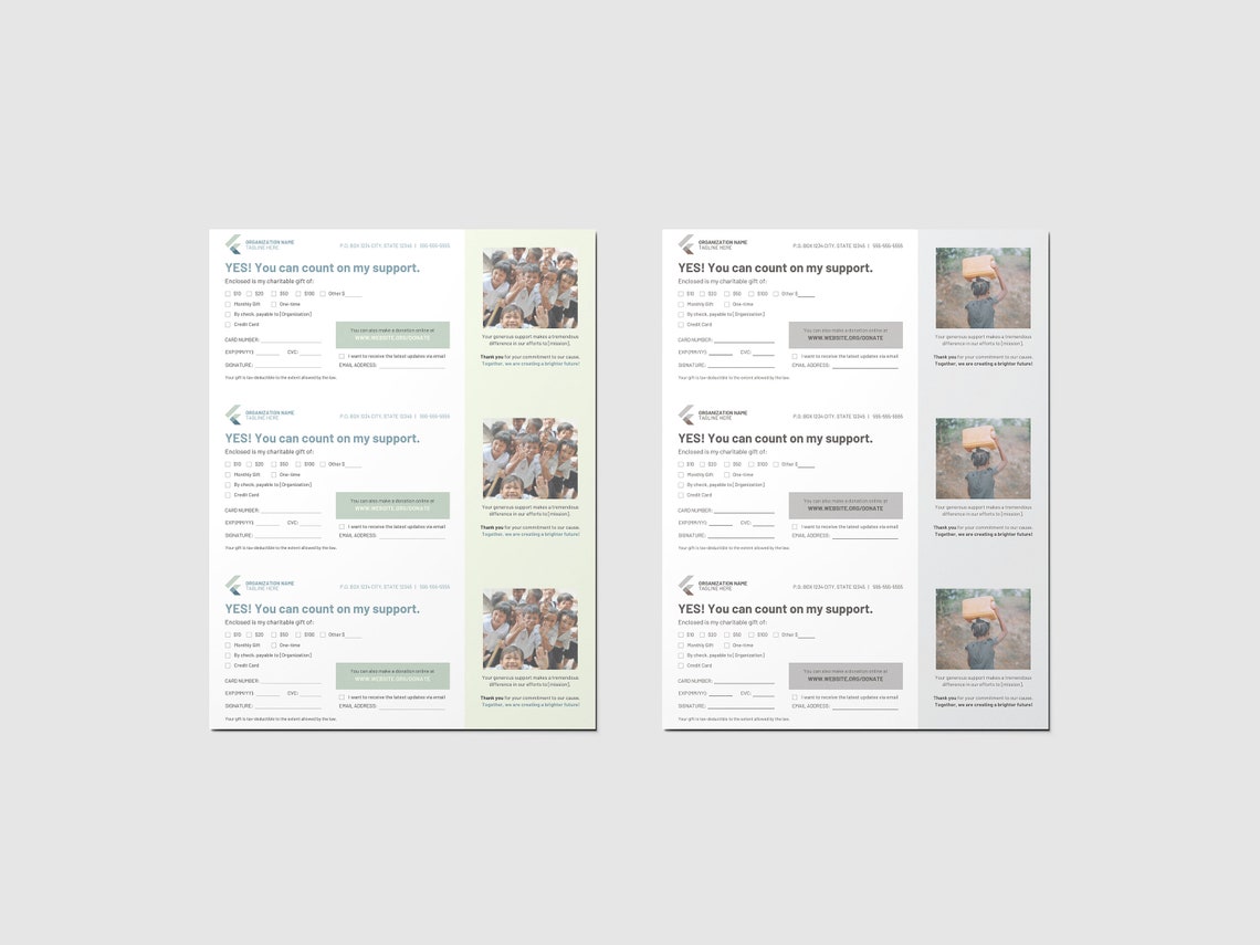 Donor Reply Card Template | Nonprofit Direct Mail Donation Form | Canva ...