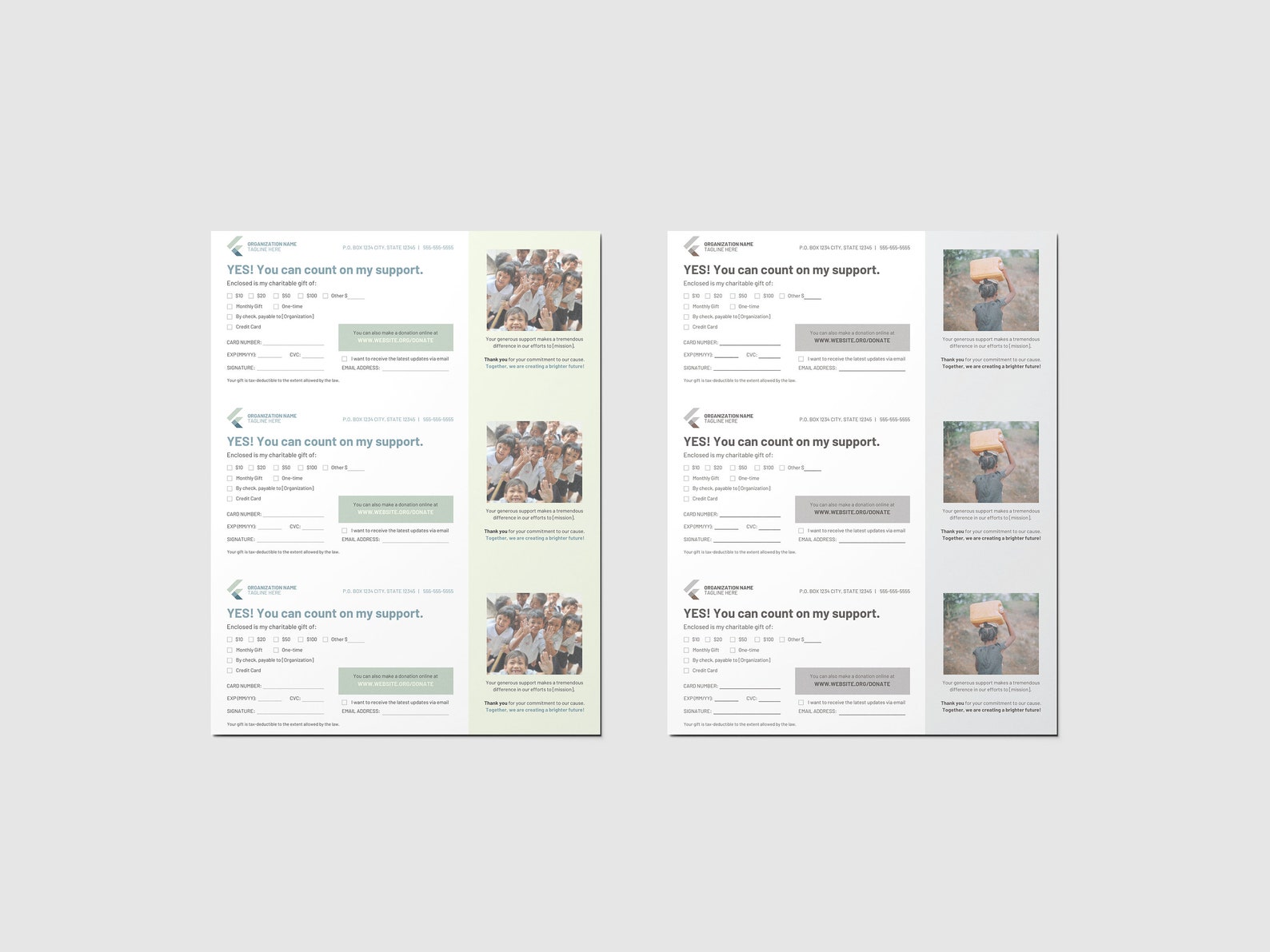 Donor Reply Card Template | Nonprofit Direct Mail Donation Form | Canva ...