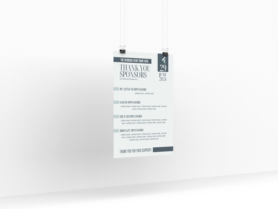 Event Sponsors Sign | Customizable Canva Template | 24x36in - Etsy