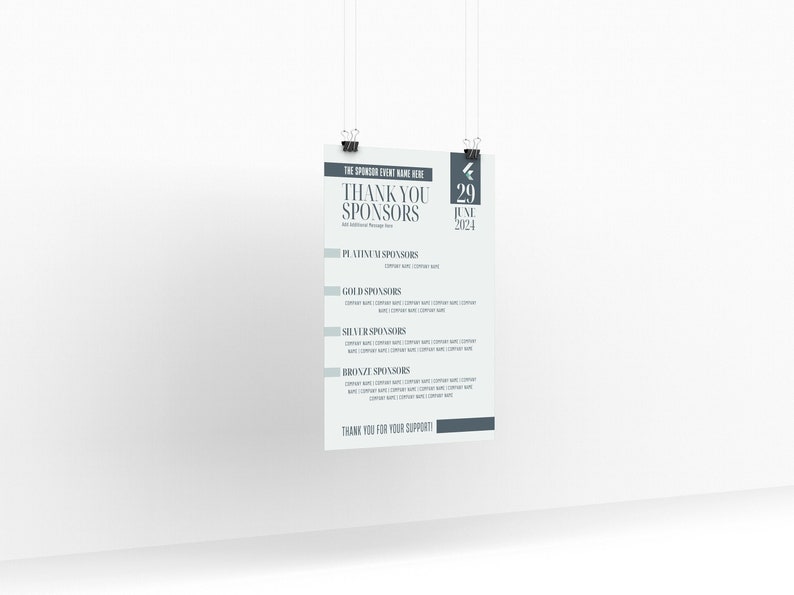 Event Sponsors Sign | Customizable Canva Template | 24x36in - Etsy