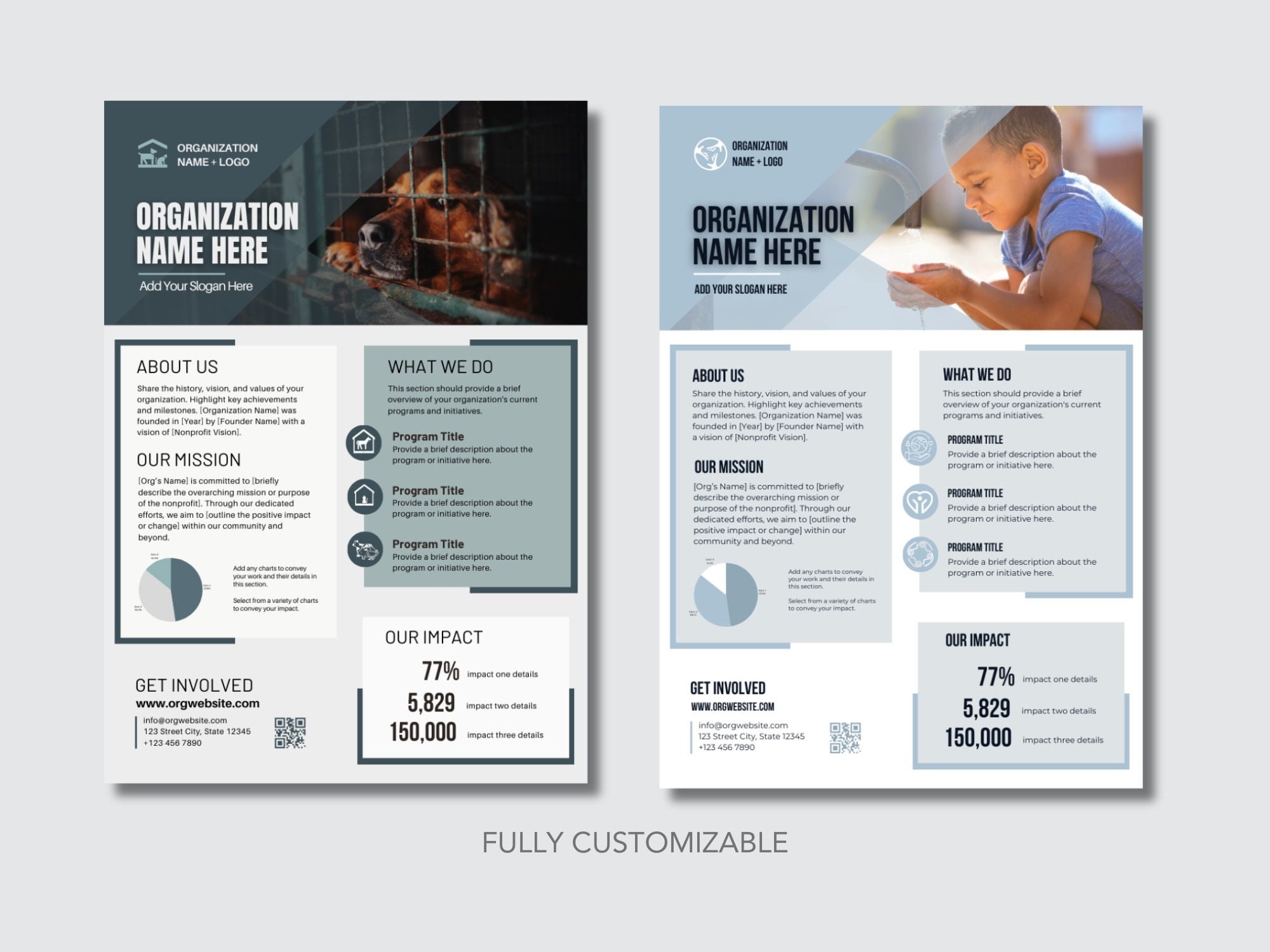 Nonprofit One Pager | Editable Organization Overview | Charity ...