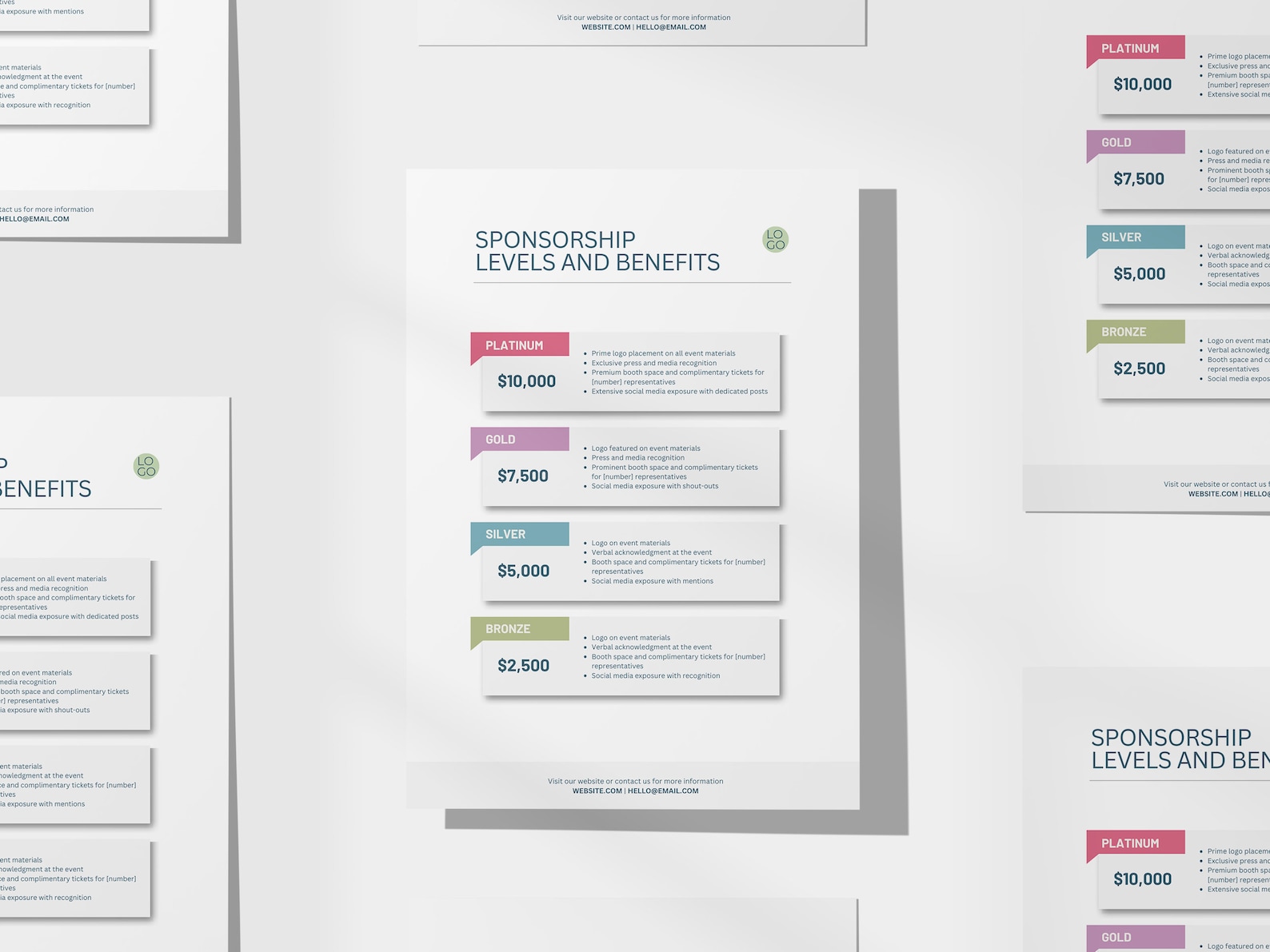 Event Sponsorship Levels Template | Fundraiser Sponsorship Levels and ...