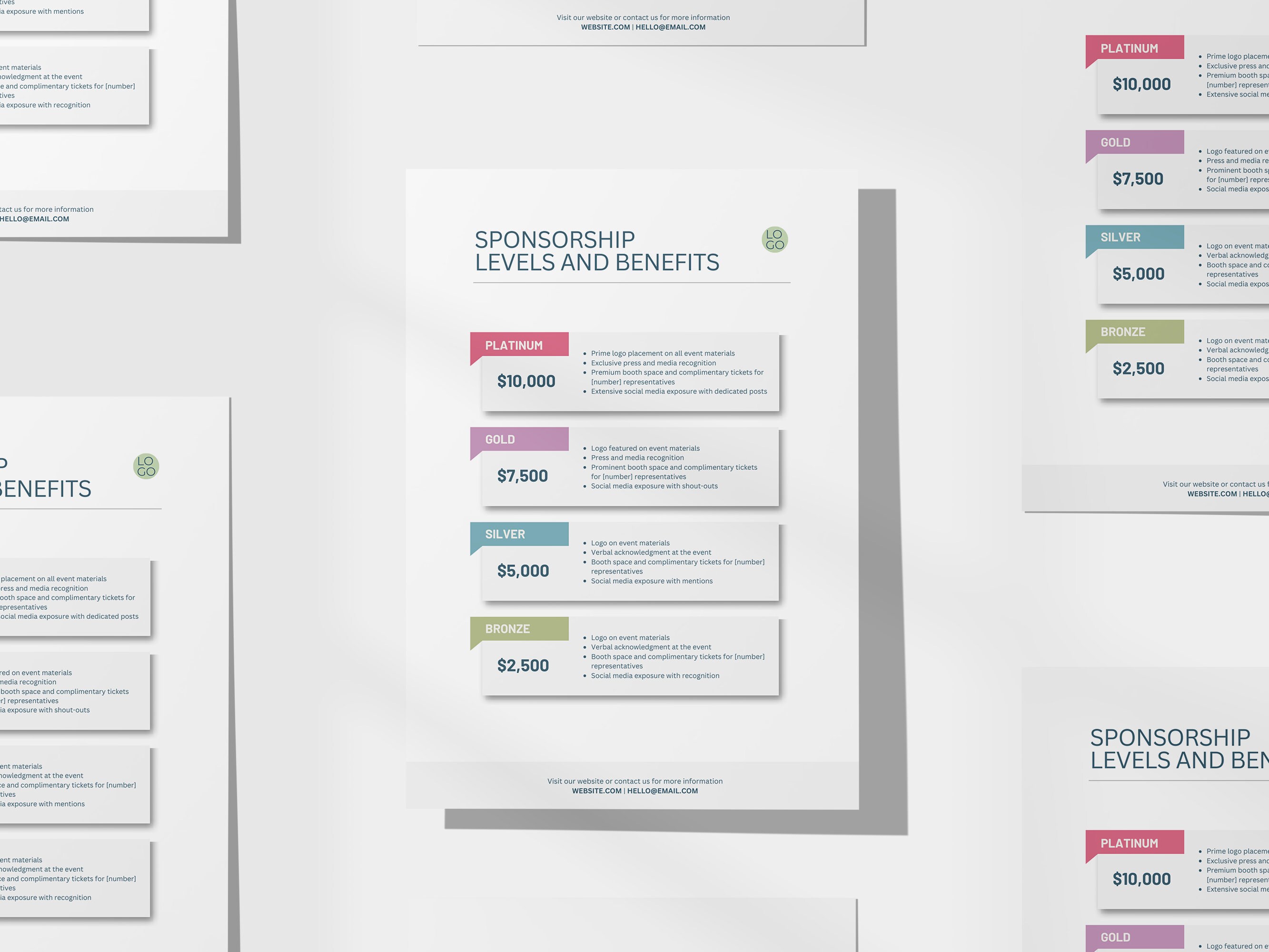 Event Sponsorship Levels Template | Fundraiser Sponsorship Levels and ...