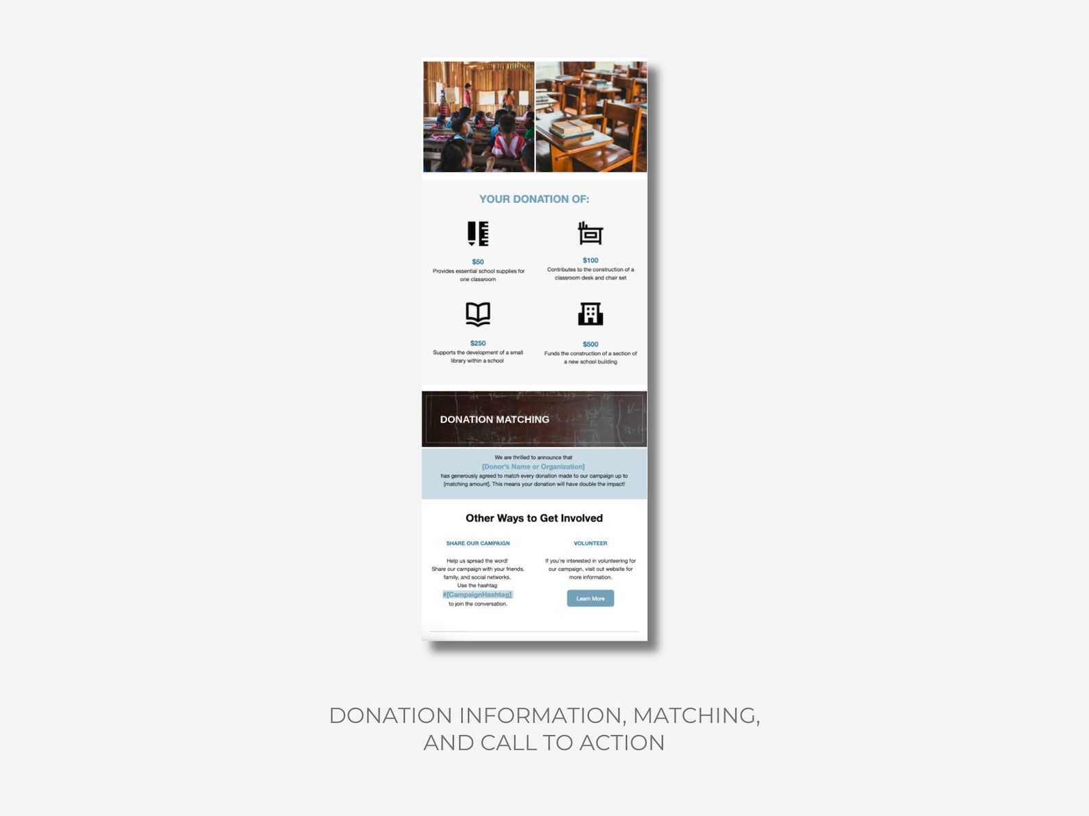 Nonprofit Fundraising Campaign Email Template| Email Template | Ready ...
