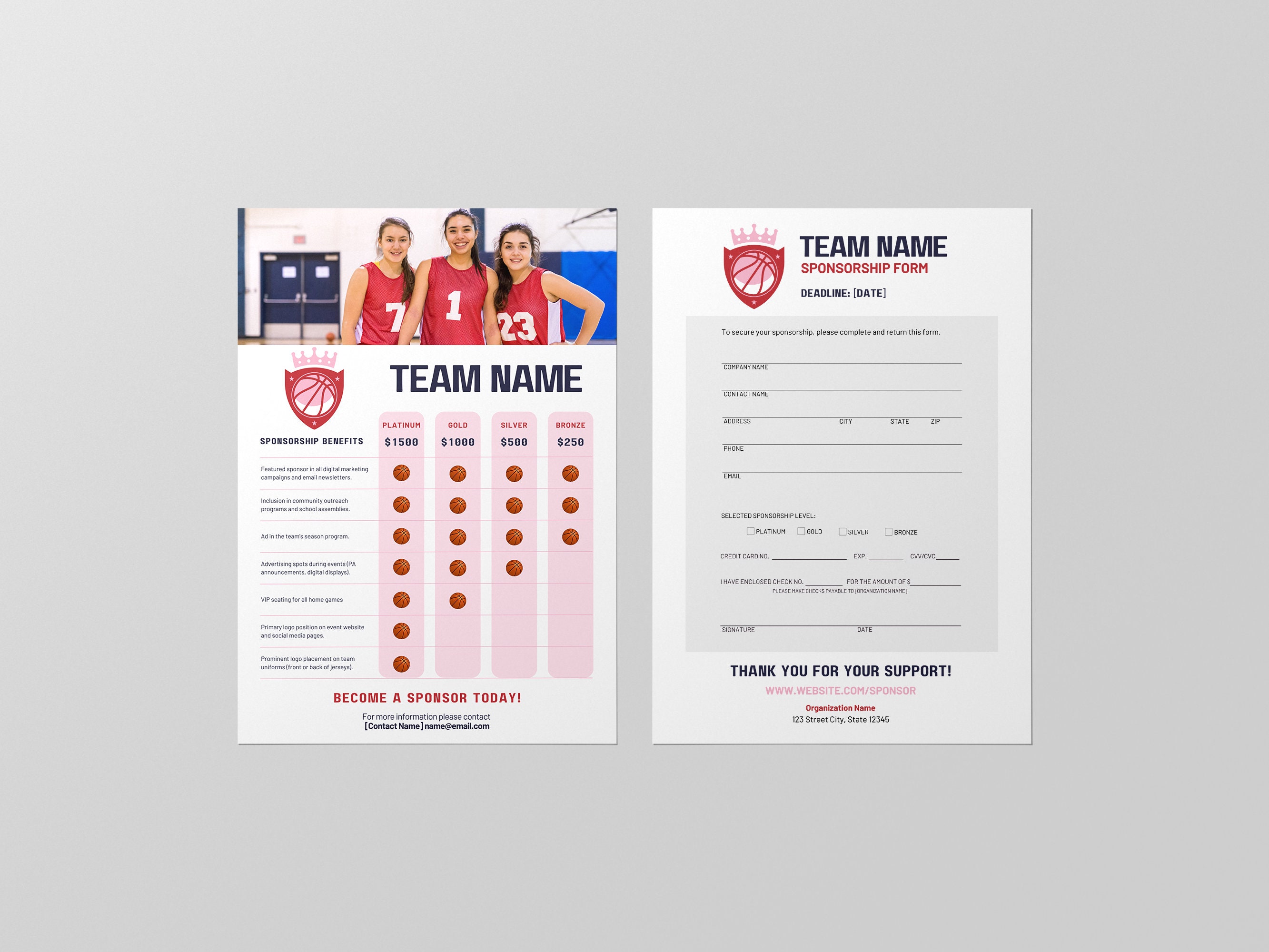 Basketball Sponsorship | Sports Team Sponsorship Package Template ...