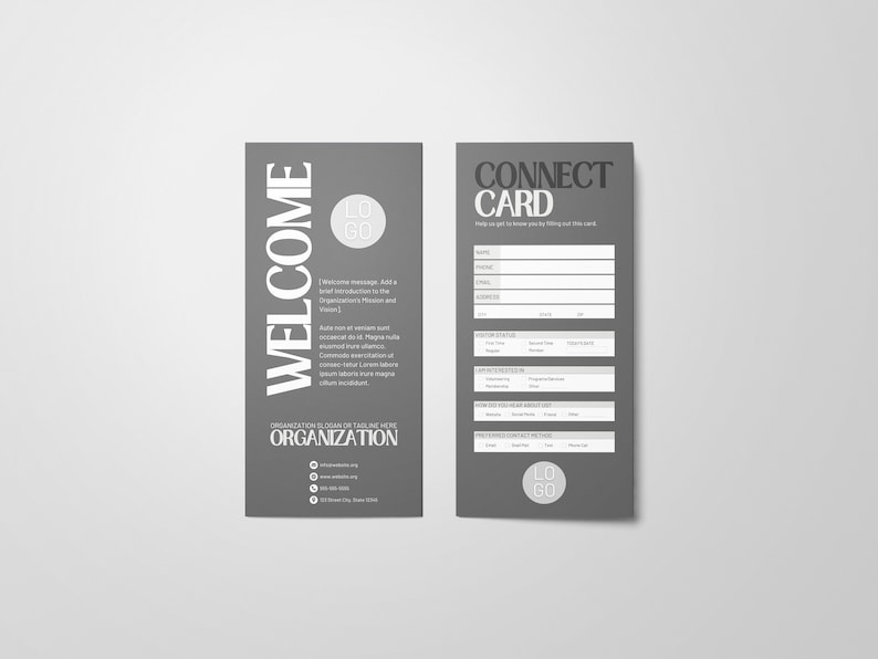 Connection Card Template for Organizations or Churches | Editable ...