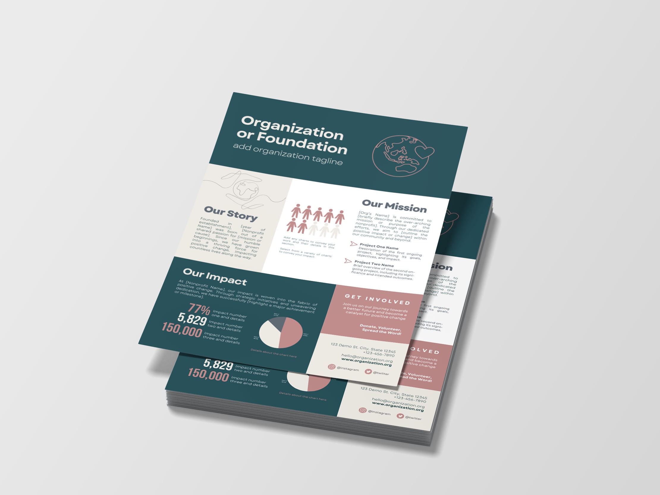 Nonprofit Organization One Pager | Editable Infographic | Nonprofit ...