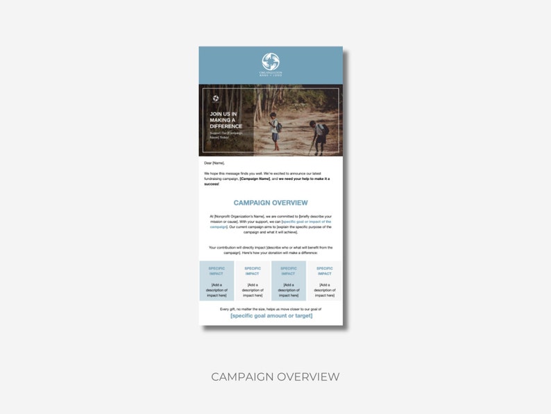Nonprofit Fundraising Campaign Email Template| Email Template | Ready ...