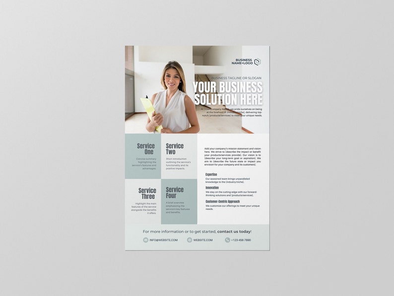 Corporate One-pager Template | Business Summary Page | Corporate ...