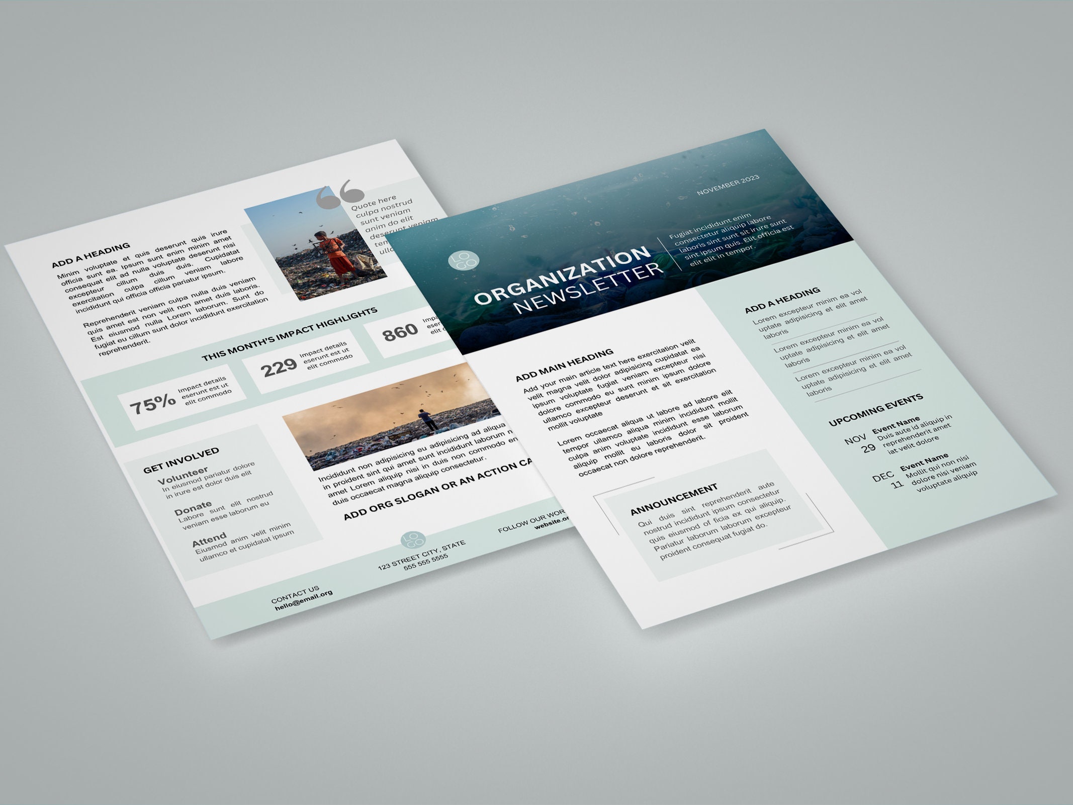 Newsletter Template | Organization Nonprofit Newsletter | Simple ...
