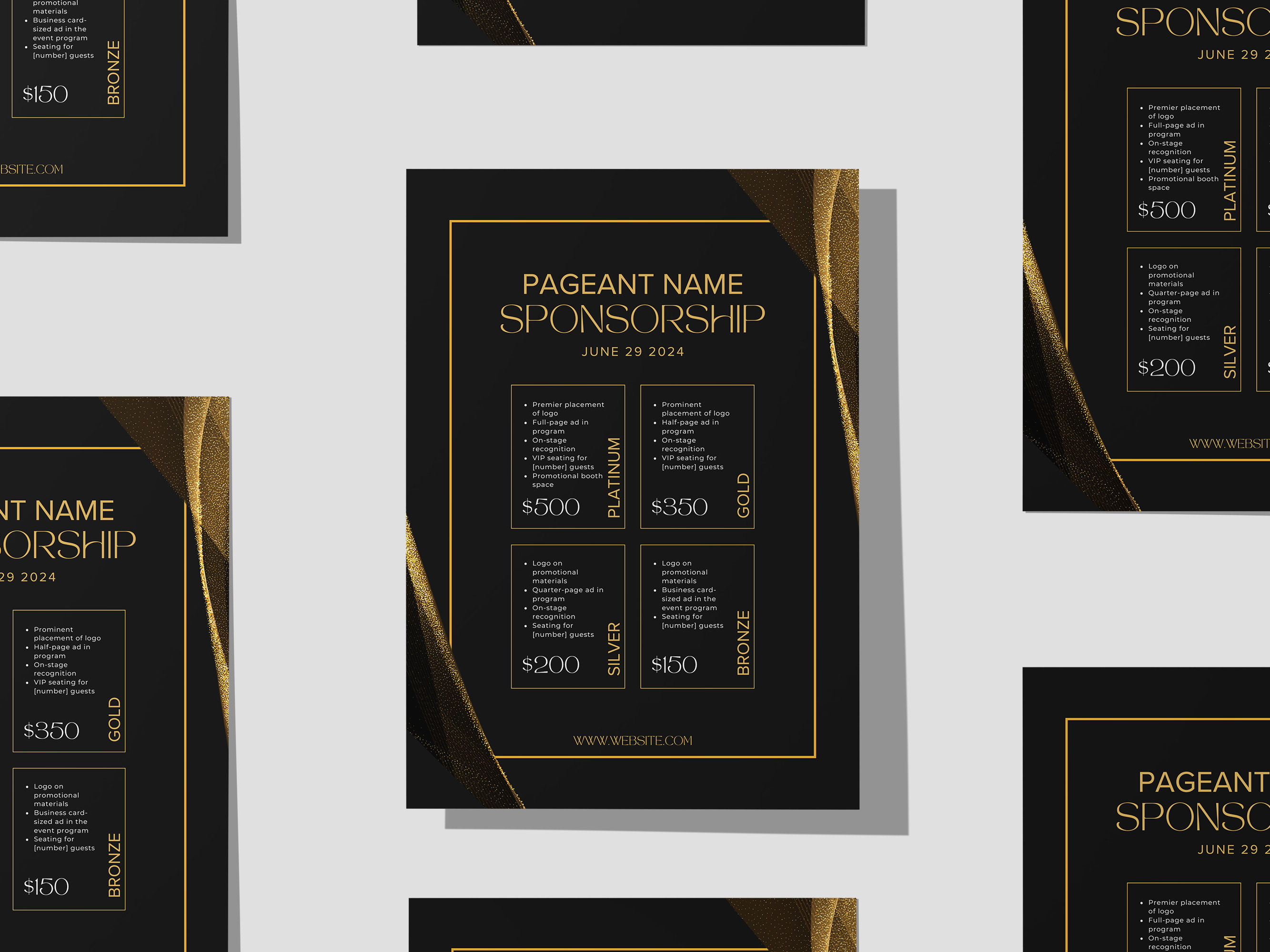 Pageant Sponsorship Levels Template Packet | Pageant Sponsorship Levels ...