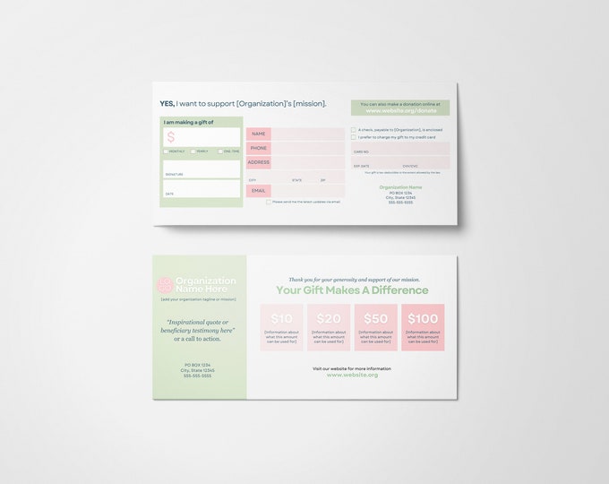 Donation Pledge Card | Donor Pledge Card Template | Customizable ...