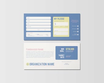 Donation Pledge Card | Donor Pledge Card Template | Customizable ...