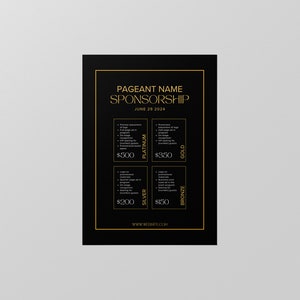 Pageant Sponsorship Levels Template Packet | Pageant Sponsorship Levels ...