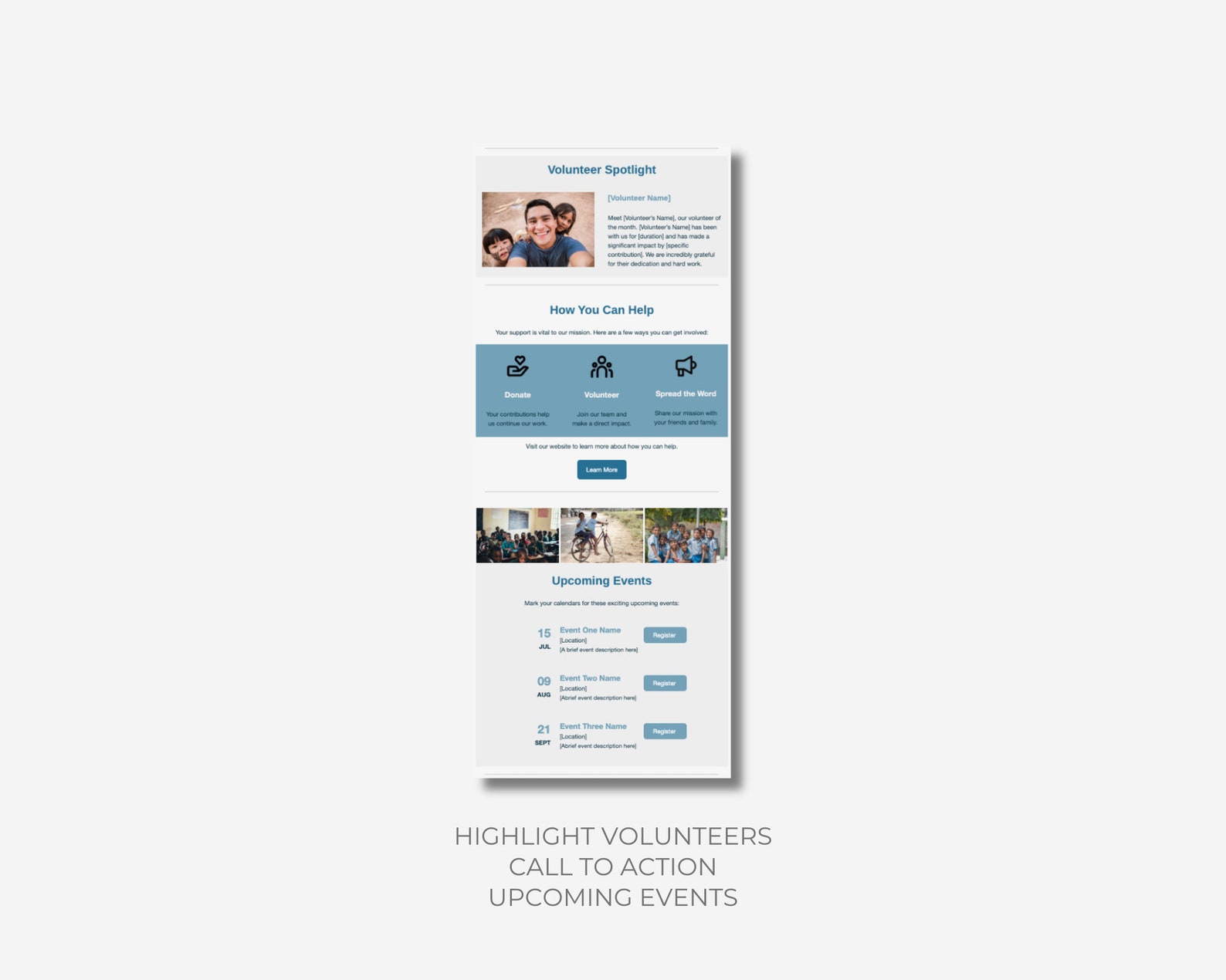 Nonprofit Monthly Newsletter Template Email Template Ready-made ...