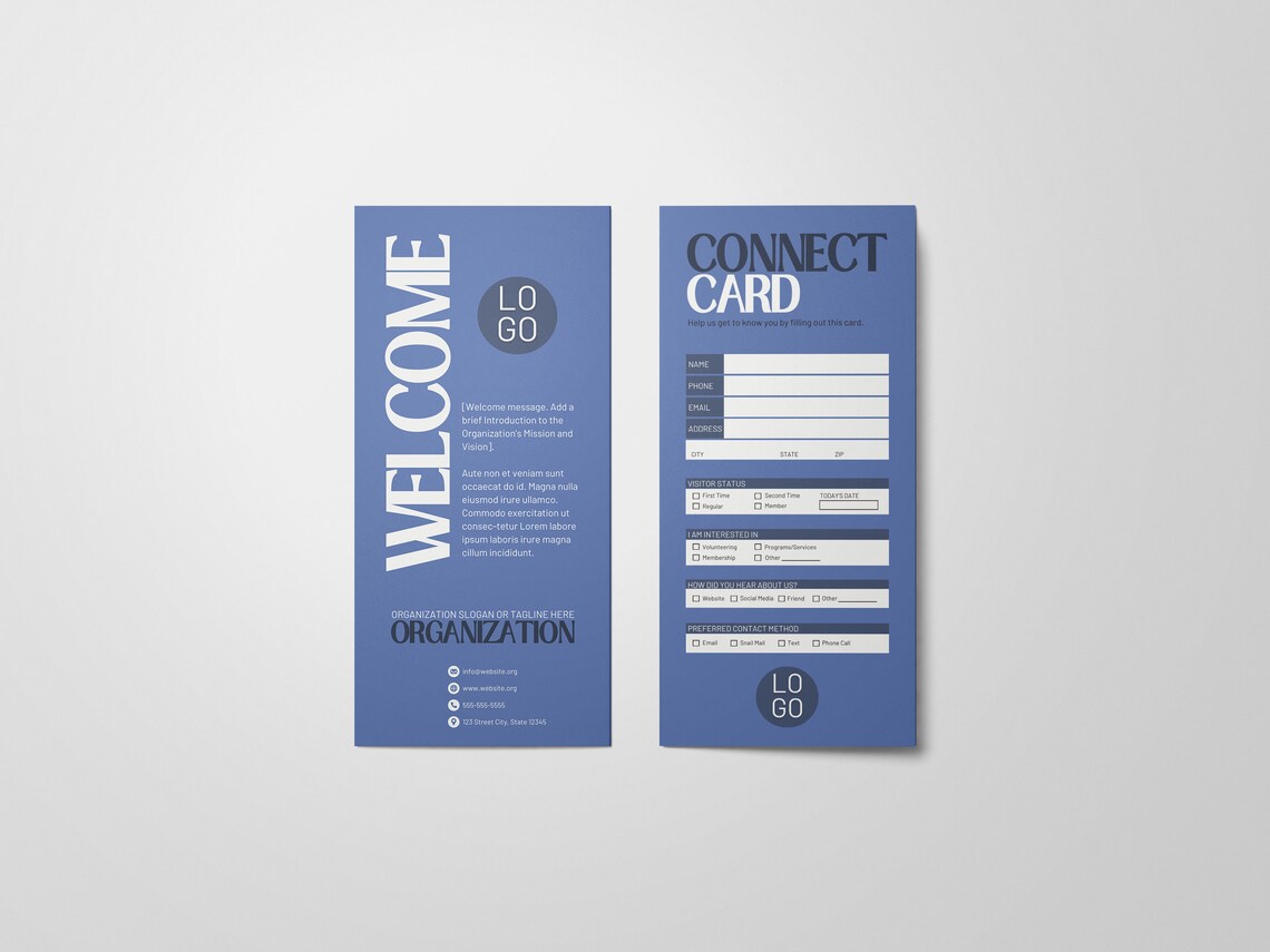 Connection Card Template for Organizations or Churches | Editable ...