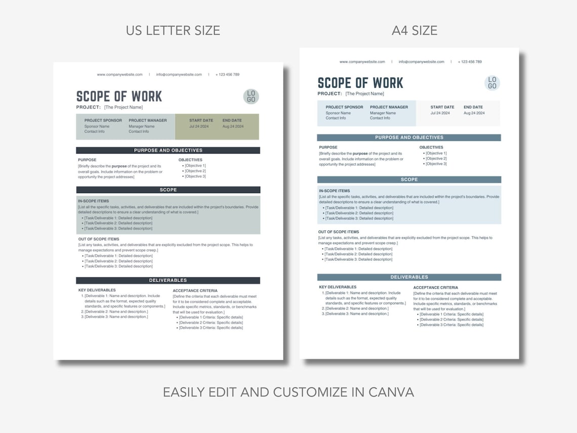 Scope of Work Template | Statement of Work | SOW Template ...
