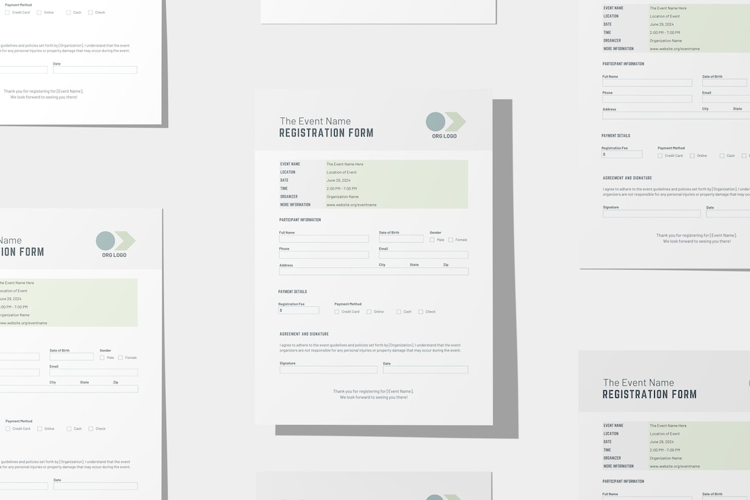 Event Registration Form Template | Canva Template - Etsy