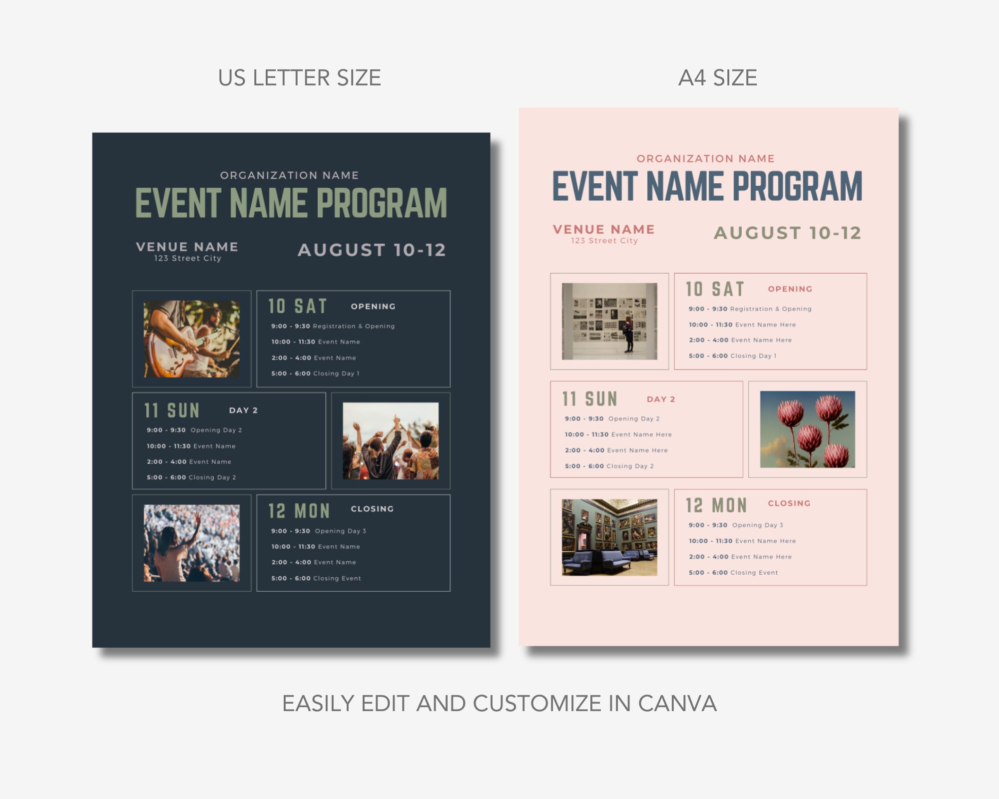 Event Schedule Template | Event Timeline | Event Program Schedule ...
