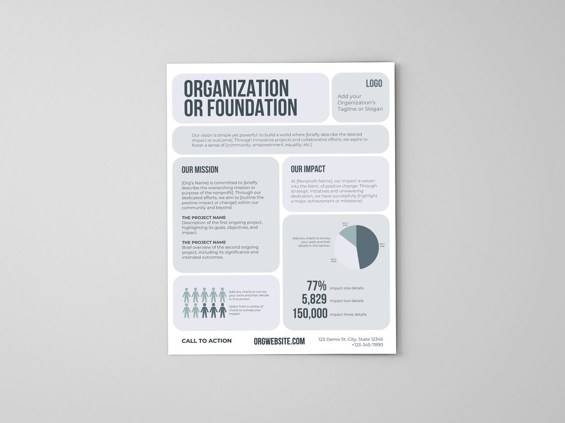 Nonprofit One Pager | Organization Overview Summary Page | Impact ...