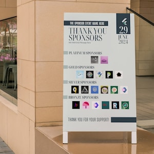 Event Sponsors Sign | Customizable Canva Template | 24x36in - Etsy