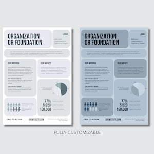 Nonprofit One Pager | Organization Overview Summary Page | Impact ...