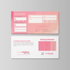 Donation Pledge Card | Donor Pledge Card Template With Giving Estimate ...