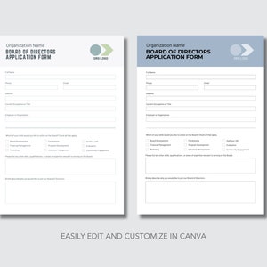 Nonprofit Board of Directors Member Application Template | Canva ...