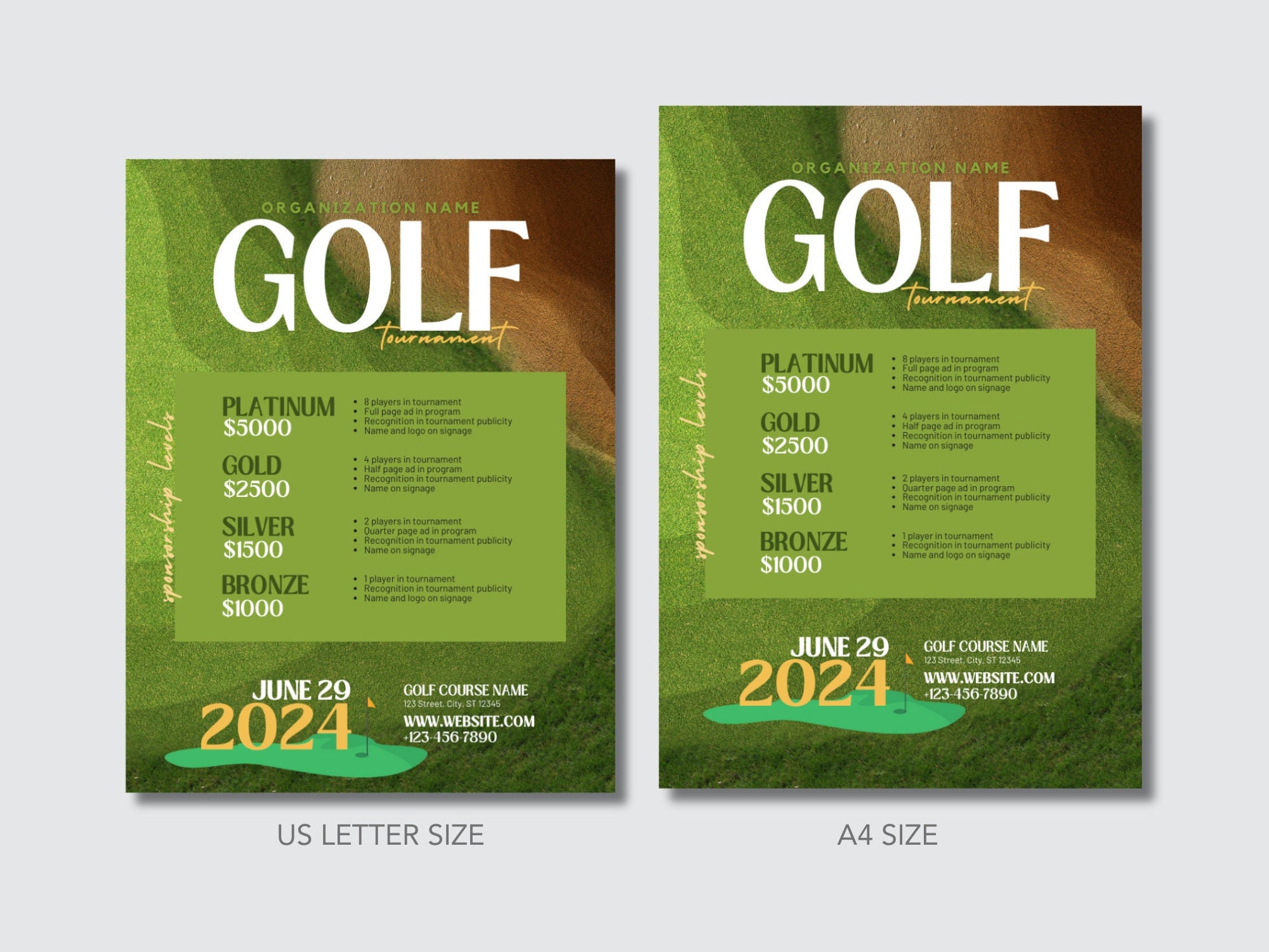 Golf Sponsorship Package Template | Golf Tournament Sponsor | Golf ...
