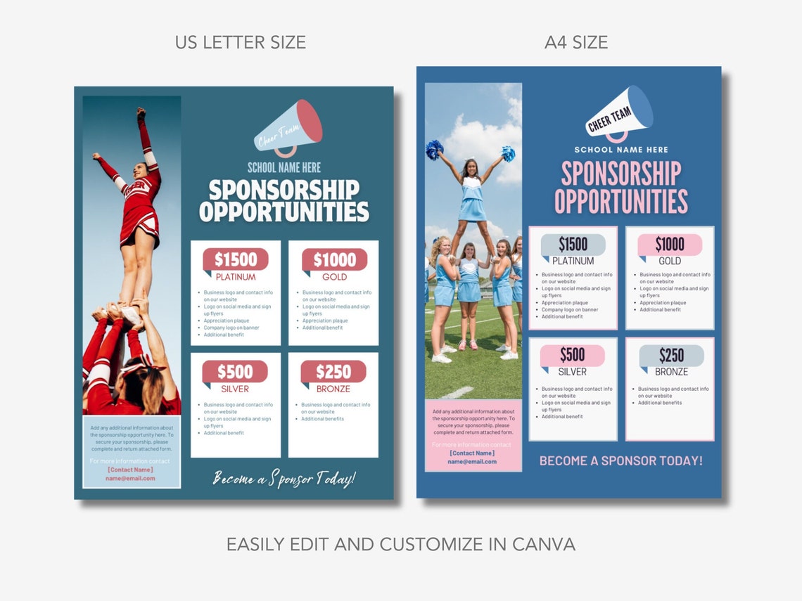Cheer Sponsorship | Cheerleading Sponsorship Package Template ...