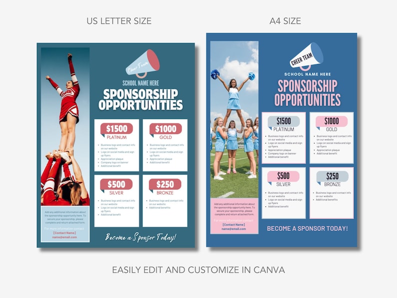 Cheer Sponsorship | Cheerleading Sponsorship Package Template ...