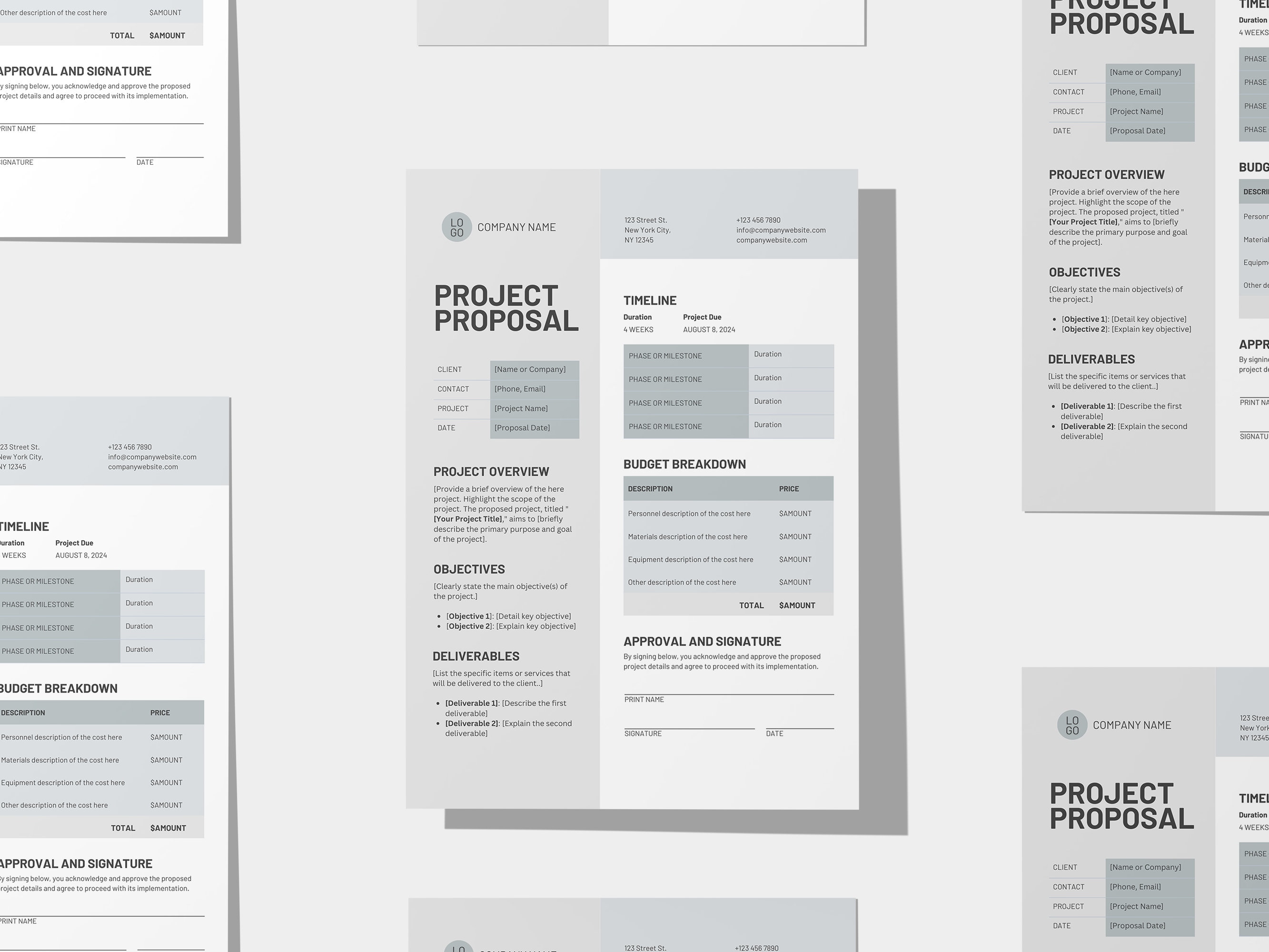 One Page Project Proposal Template | Client Proposal Template | Minimal ...