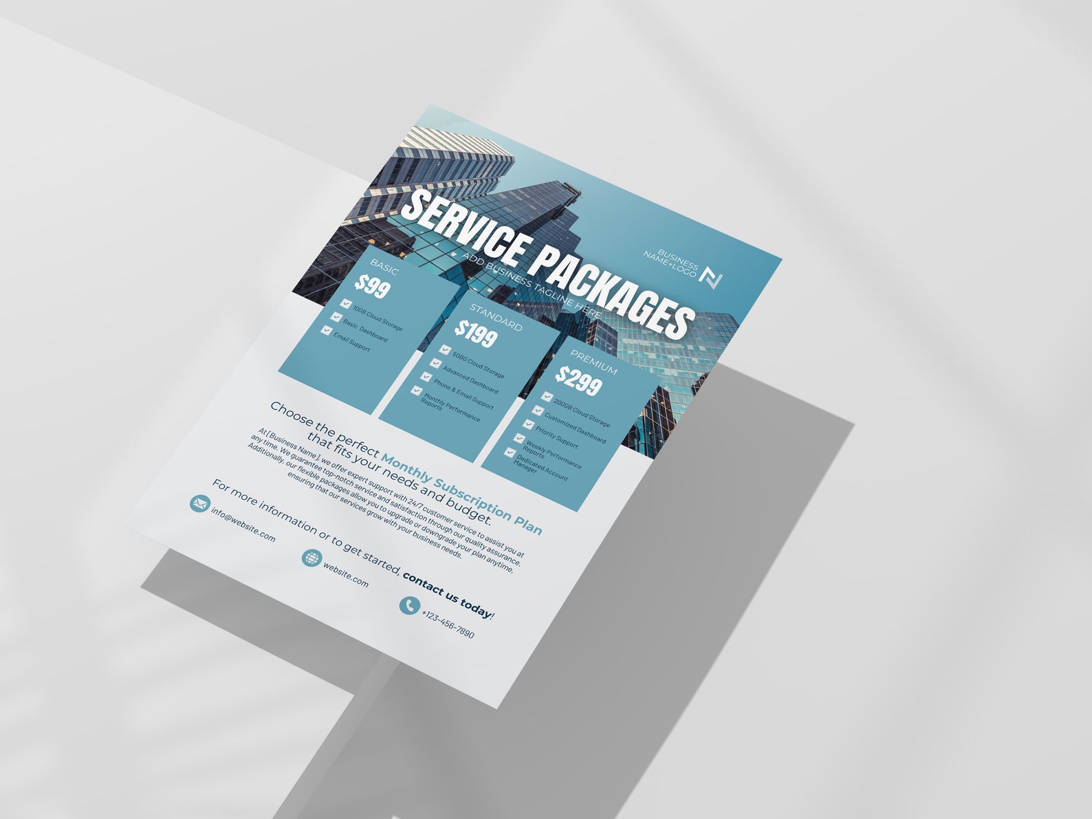Service Price Packages Flyer Template | Customizable Pricing Table ...